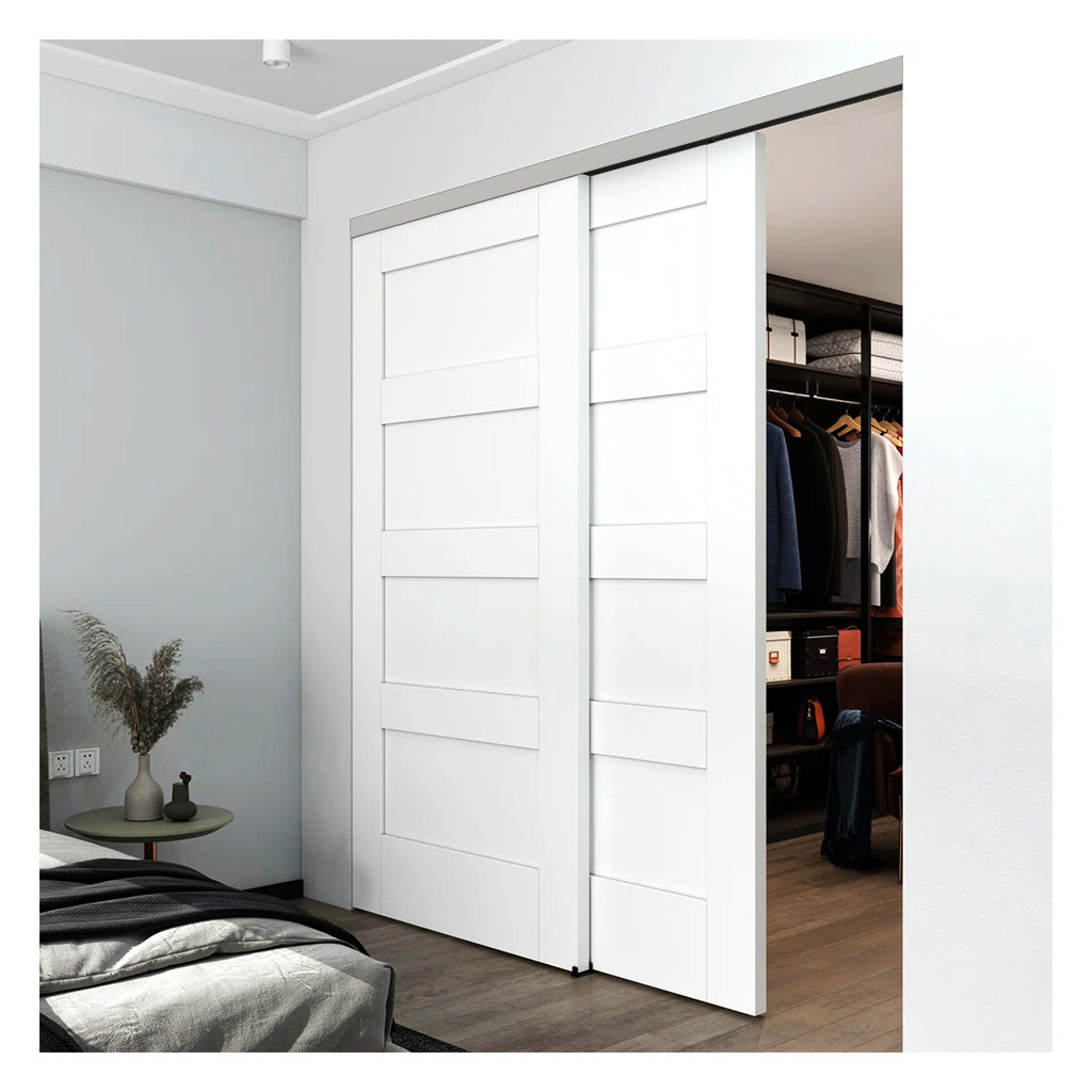Trackless Sliding Door Kit AWDIA 72/6FT Bypass Sliding Closet Door ...